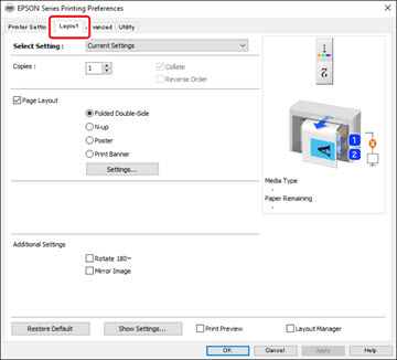 Selecting Print Layout Options - Windows