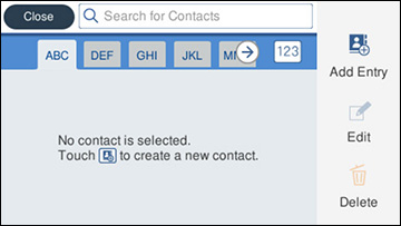 Registering Contacts for Email, Network, or FTP Scanning - Control Panel