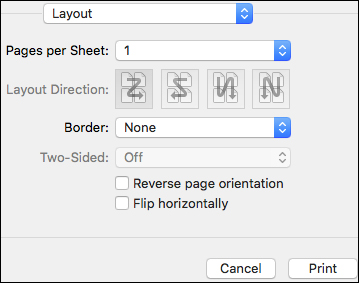 Selecting Print Layout Options - Mac