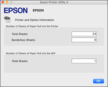 Checking the Sheet Counter - Mac
