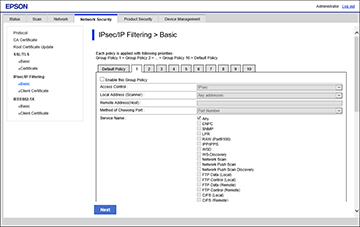 Configuring Group IPsec/IP Filtering Policies