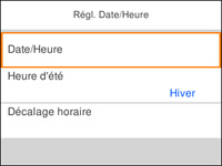 Réglage de la date et de l'heure