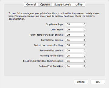 Selecting Printing Preferences - Mac