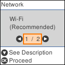 Selecting Wireless Network Settings from the Control Panel