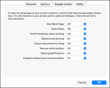 Selecting Printing Preferences - Mac
