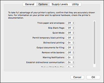 Selecting Printing Preferences - Mac