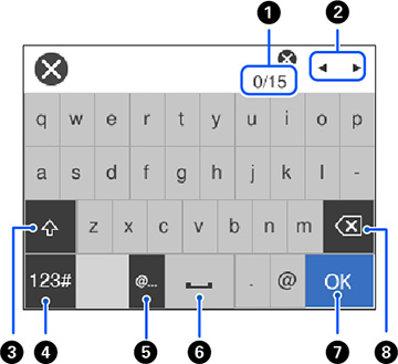 Entering Characters on the LCD Screen