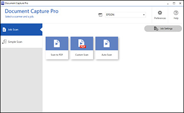 Scanning with Job Scan in Document Capture Pro - Windows
