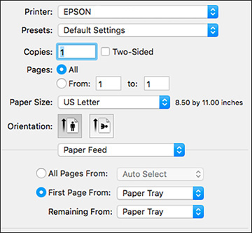 Selecting Basic Print Settings - PostScript Printer Software - Mac