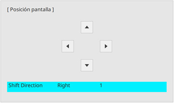 Ajuste de la posición de la imagen con Posición pantalla
