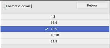 Réglage du format d'écran
