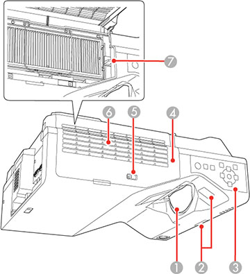 Projector Parts - Top/Side