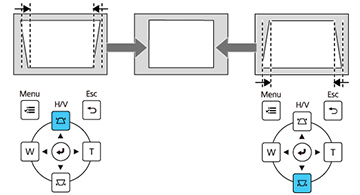 Correcting Image Shape with the Keystone Buttons
