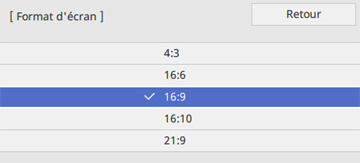 Réglage du format d'écran
