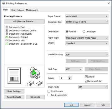 Selecting Basic Print Settings - Windows