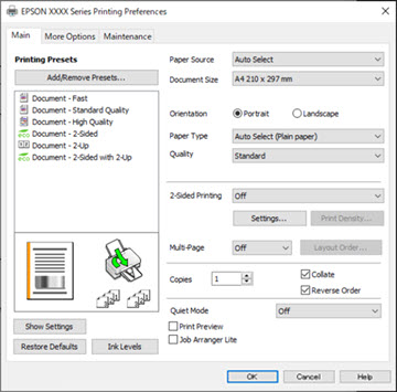 Selecting Basic Print Settings - PCL Driver - Windows