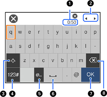 Entering Characters on the LCD Screen