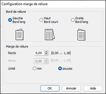Sélection des paramètres d'impression recto verso - Windows