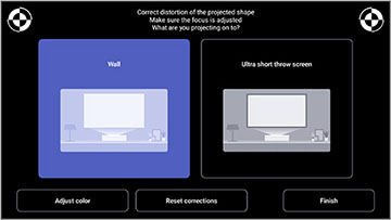 Projector Installation Settings - Installation Menu
