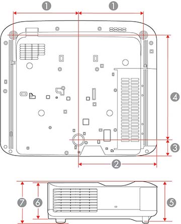 Projector Dimension Specifications