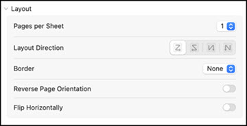Selecting Print Layout Options - Mac