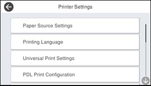 Selecting Printer Language and Interface Settings