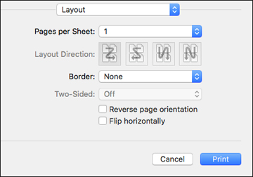 Selecting Print Layout Options - Mac