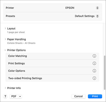 Selecting Basic Print Settings - Mac