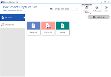 Scanning with Job Scan in Document Capture Pro - Windows