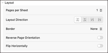 Selecting Print Layout Options - Mac