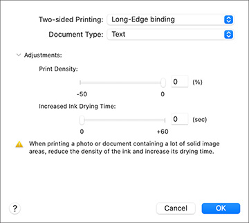 Selecting Double-sided Printing Settings - Mac