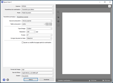 Numérisation à l'aide d'Epson Scan 2