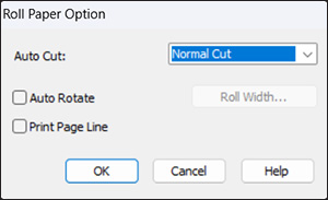 Roll Paper Options - Windows
