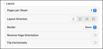Selecting Print Layout Options - Mac