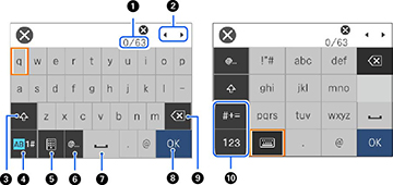 Entering Characters on the LCD Screen