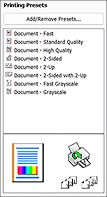 Selecting a Printing Preset - Windows