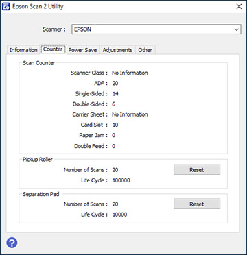 Checking the Scanner Roller Counter