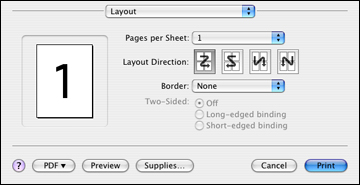 Selecting Print Layout Options - Mac OS X 10.4