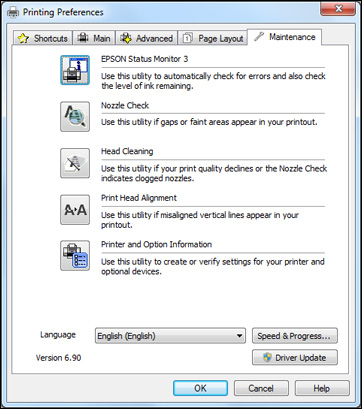 Changing the Language of the Printer Software Screens