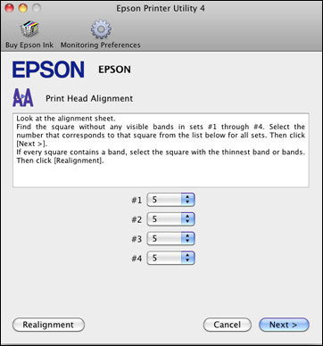 Aligning the Print Head Using a Computer Utility