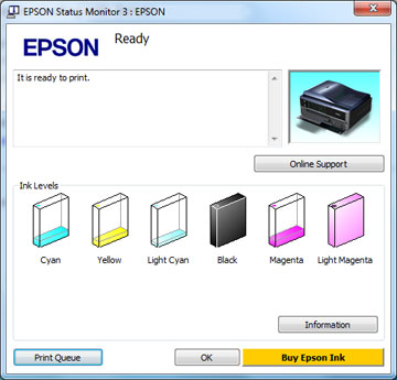 Checking Cartridge Status with Windows