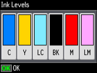 Checking Cartridge Status on the LCD Screen
