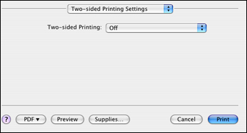 Selecting Double-sided Printing Settings - Mac OS X 10.4