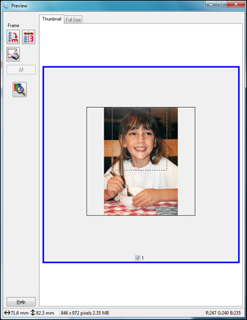 Selecting a Scan Area - Home Mode