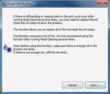 Flushing the Ink Tubes Using a Computer Utility