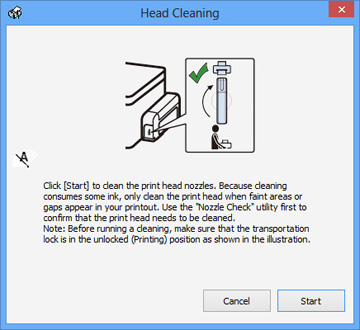 Cleaning the Print Head Using a Computer Utility