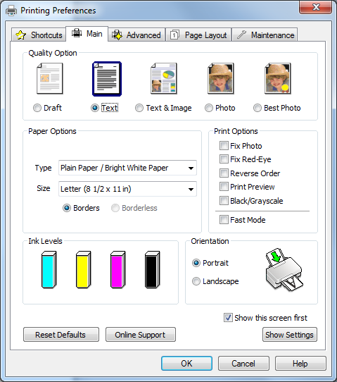 Select Basic Options