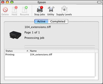 Checking Print Status - Mac OS X 10.4