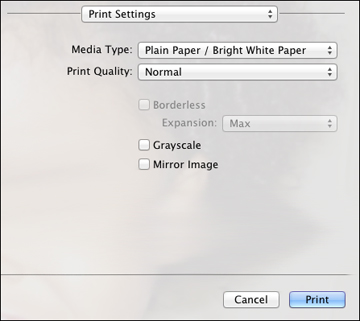 Selecting Basic Print Settings - Mac OS X 10.5/10.6/10.7