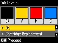 Checking Cartridge Status on the LCD Screen